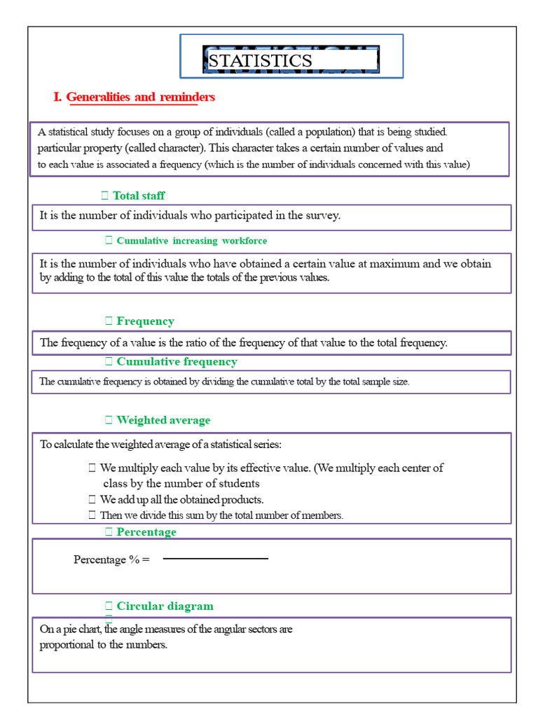 Statistical Analysis Techniques Explained | PDF | Pie Chart | Weighted ...