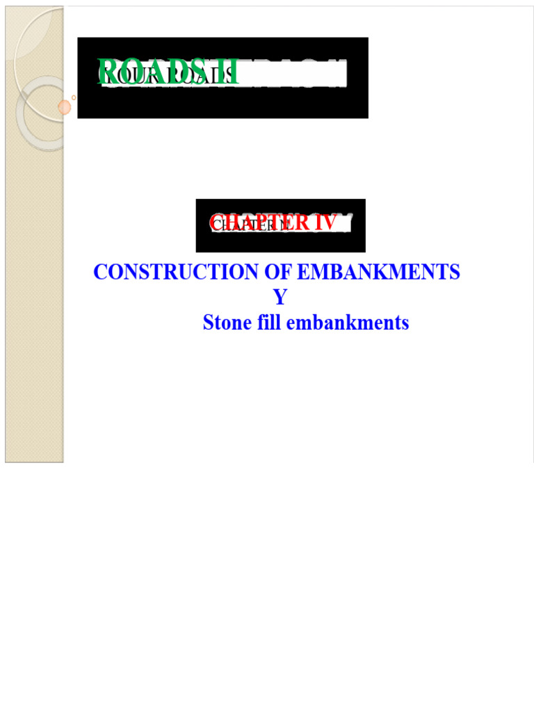Chapter IV CONSTRUCTION OF EMBANKMENTS AND STONE EMBANKMENTS | PDF ...