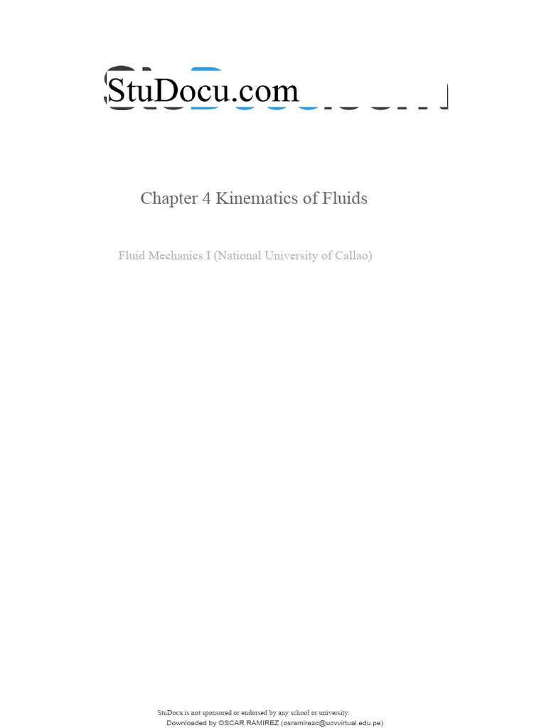 Chapter 4 Fluid Kinematics | PDF | Continuum Mechanics | Fluid Dynamics