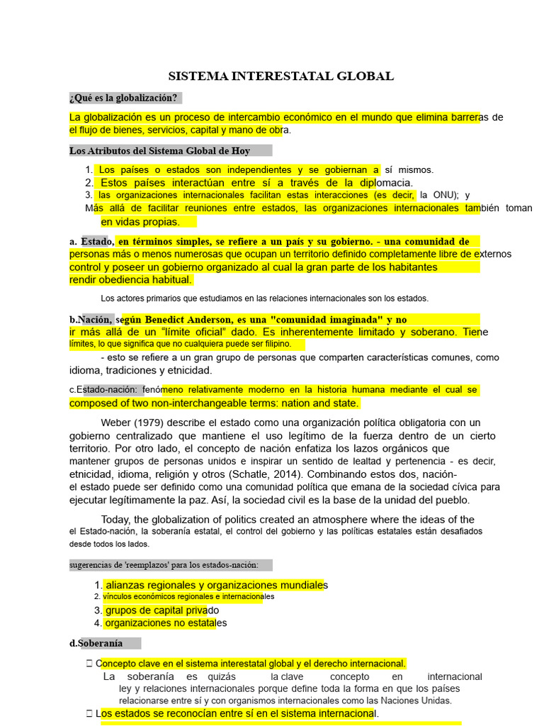 La Estructura de la Globalización GIS CGG | PDF | Naciones Unidas ...
