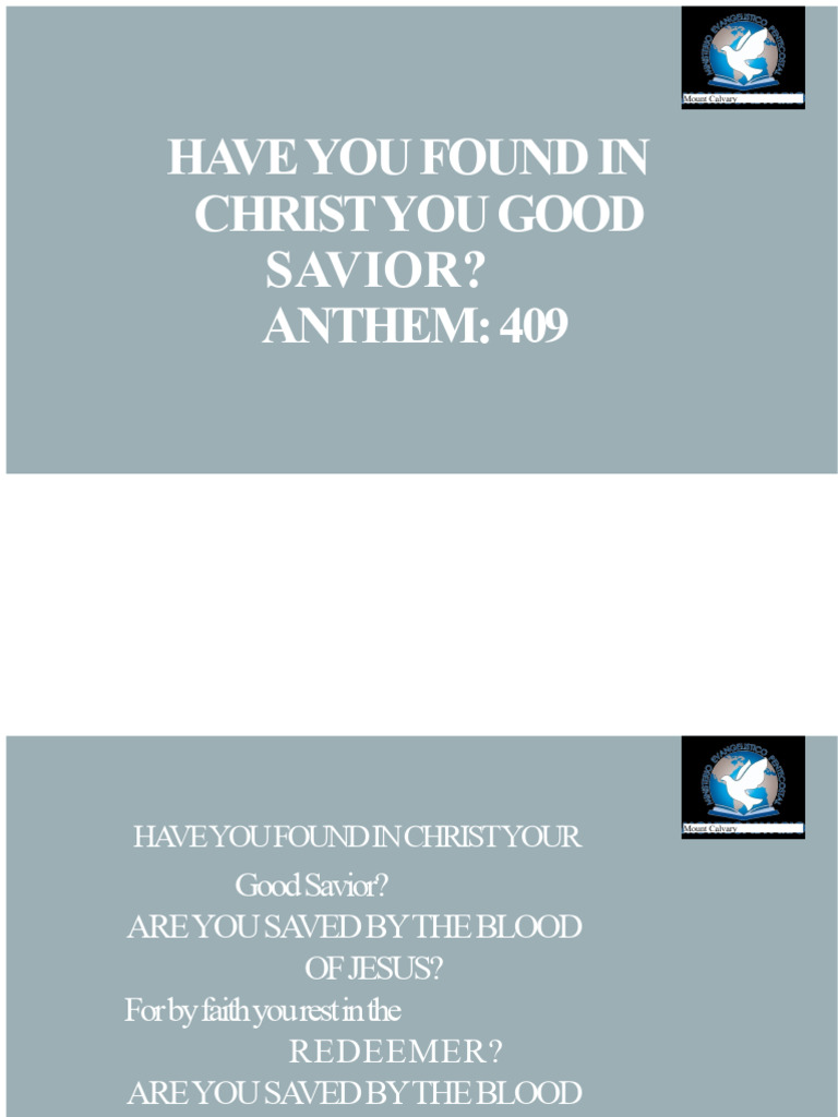 Finding Salvation in Jesus' Blood | PDF