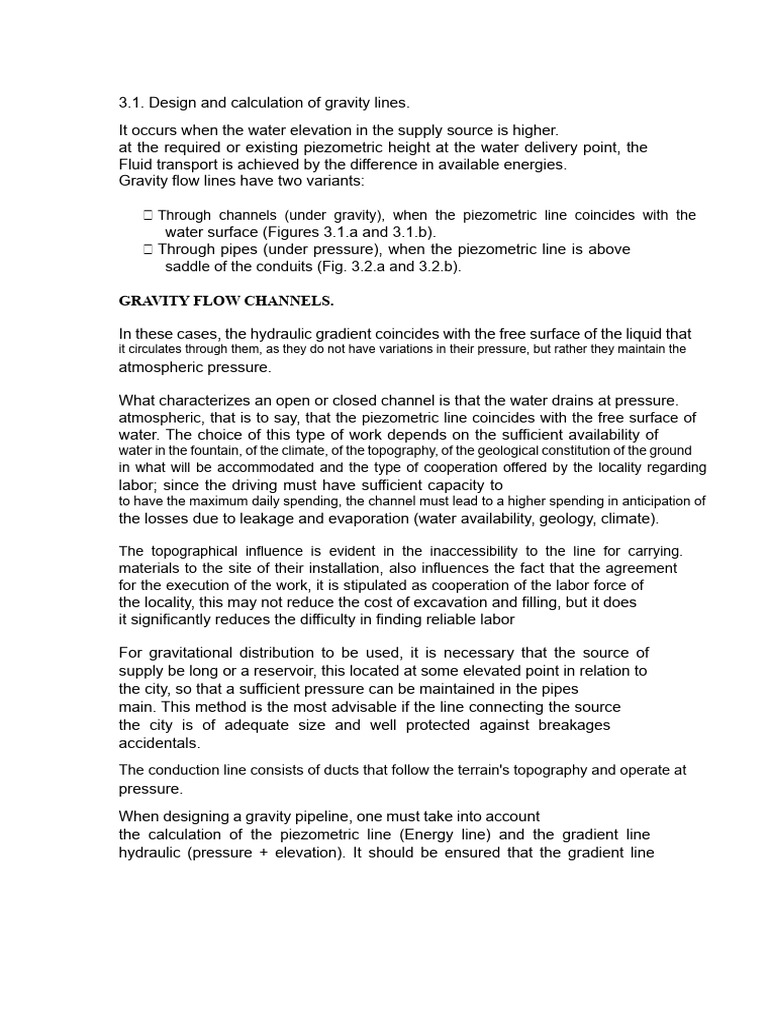 Gravity Flow Design and Calculation Guide | PDF | Pressure Measurement ...