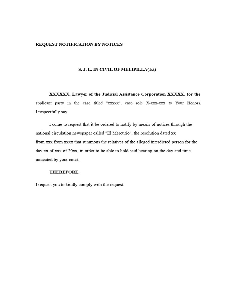 Request notification for notices.docx | PDF