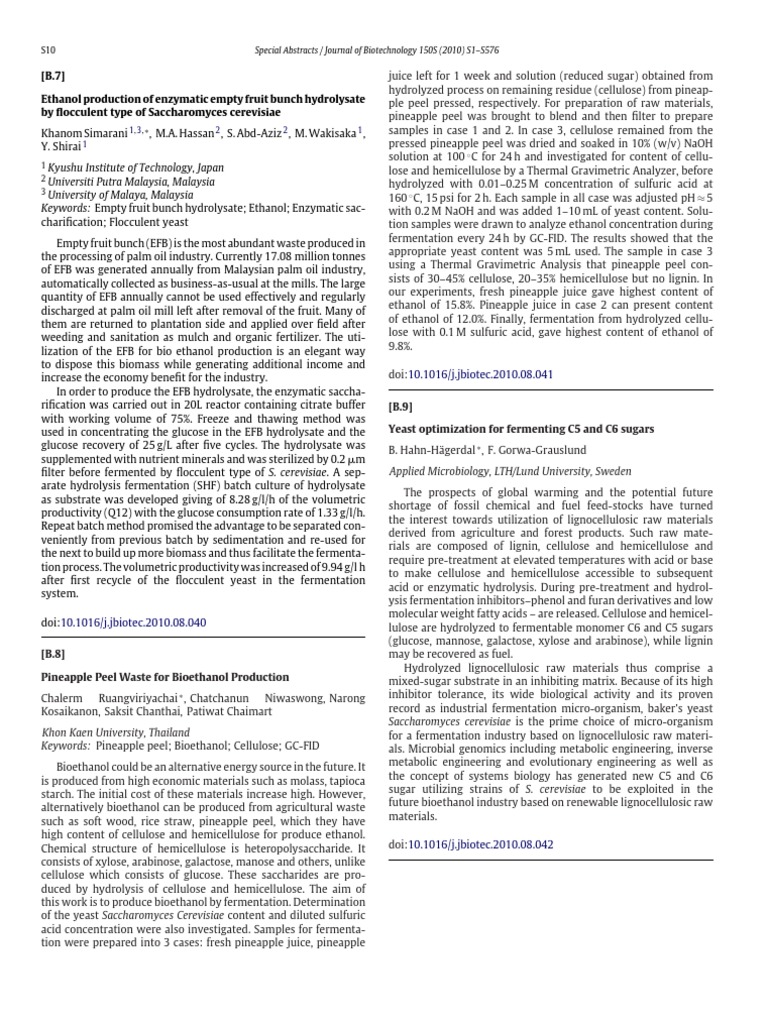 Pineapple Peel Waste For Bioethanol Production | PDF | Cellulose ...
