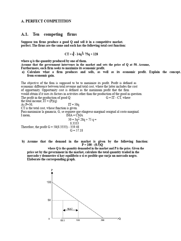 Perfect Competition Exercises | PDF | Profit (Economics) | Perfect ...