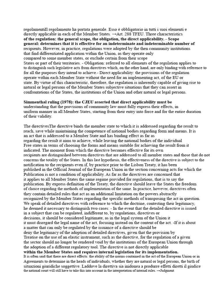 European Union Law Notes - Martines Pisa | PDF | Maastricht Treaty ...