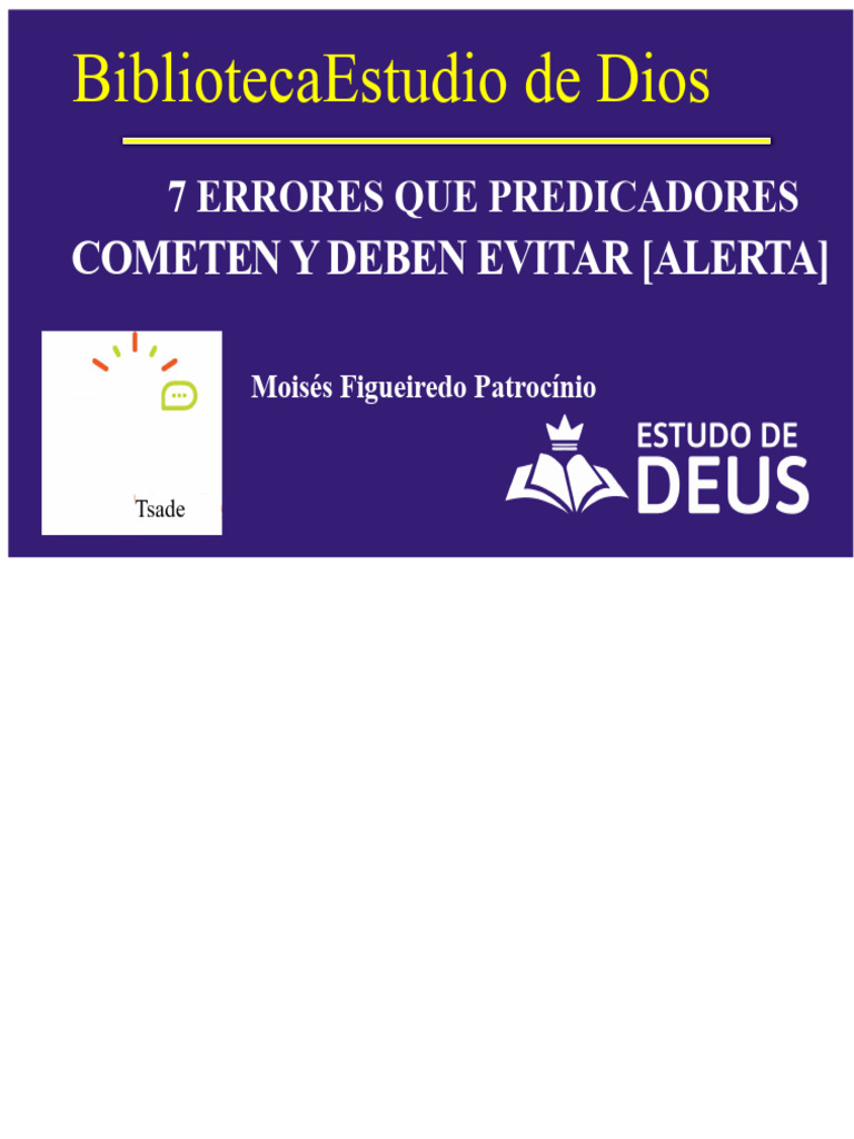 7 Errores Que Los Predicadores Cometen y Deben Evitar (ALERTA) | PDF
