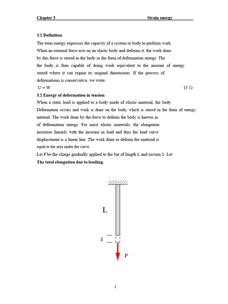 Chapter 3 Deformation Energy | PDF | Deformation (Engineering) | Elasticity (Physics)