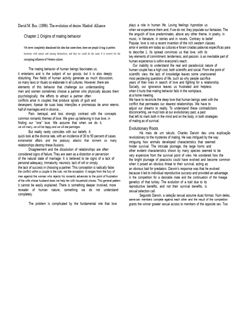 David M. Buss. (1996) - The Evolution of Desire. | PDF | Infidelity ...
