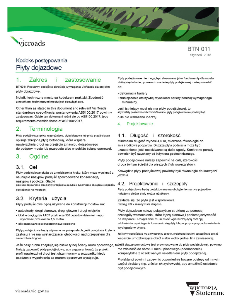 Notatka Techniczna Mostów 2018_011 Płyty Podejściowe Styczeń 2018 | PDF