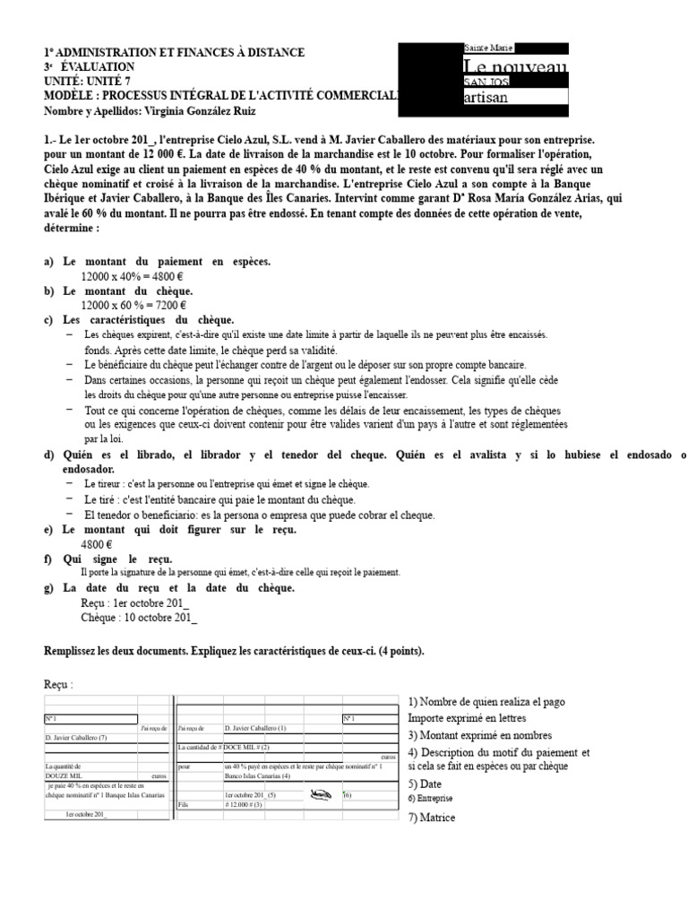 Vente et Chèques : Processus Financier | PDF | Chèque | Banques