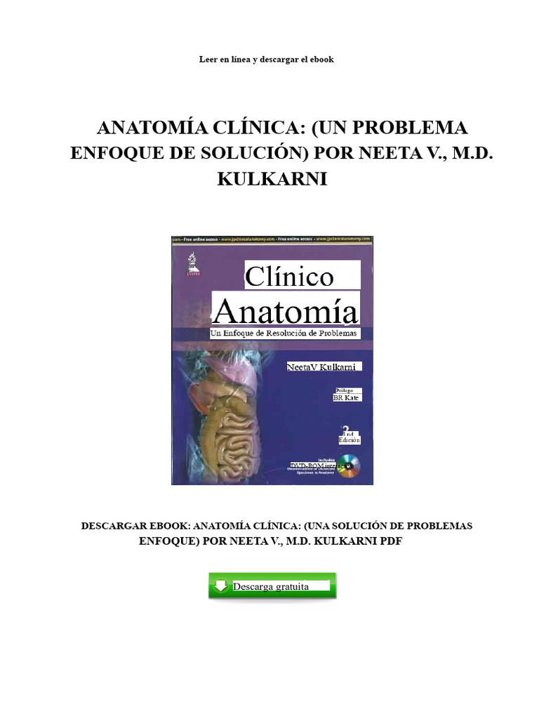 anatomía clínica: un enfoque para resolver problemas por Neeta V. MD Kulkarni.pdf | PDF
