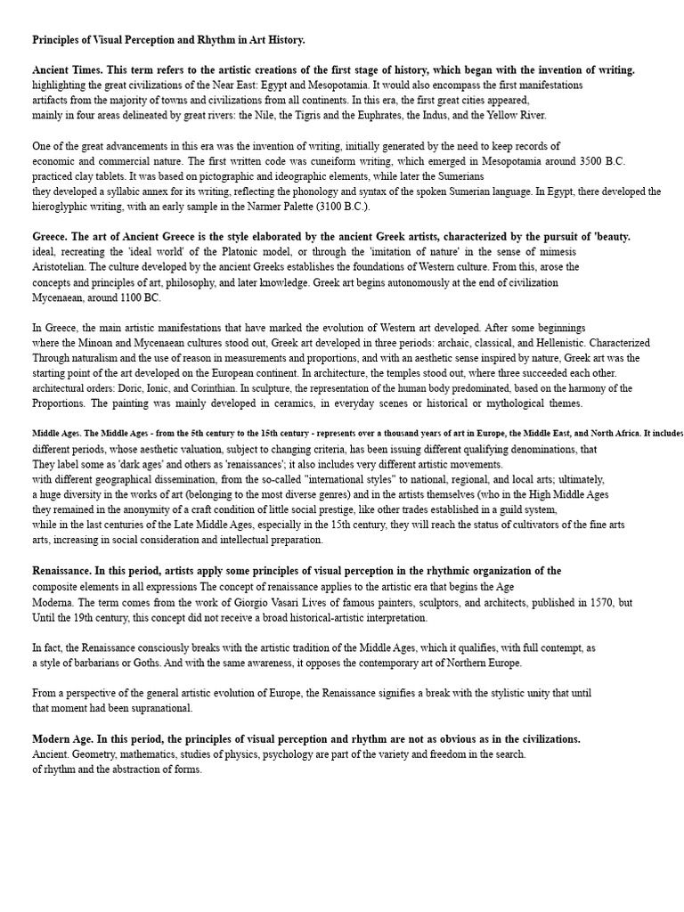 Principles of Visual Perception and Rhythm in Art History | PDF ...