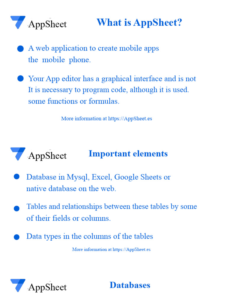 APPSHEET COURSE NOTES | PDF | Databases | Microsoft Excel