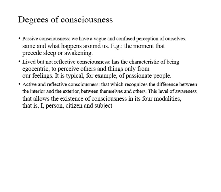 Understanding Degrees of Consciousness | PDF