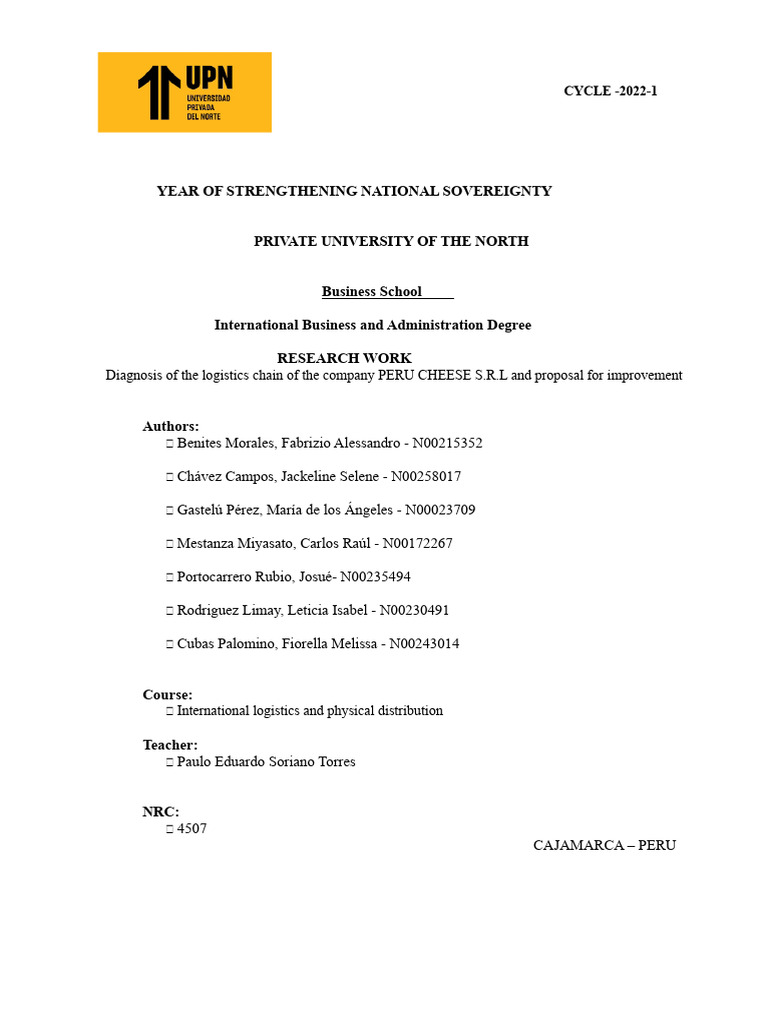 PERU CHEESE COMPANY - FINAL REPORT | PDF | Supply Chain | Marketing
