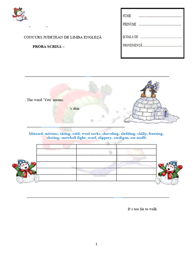 Frosty, 6th Grade, 2022 | PDF | Winter Phenomena | Snow