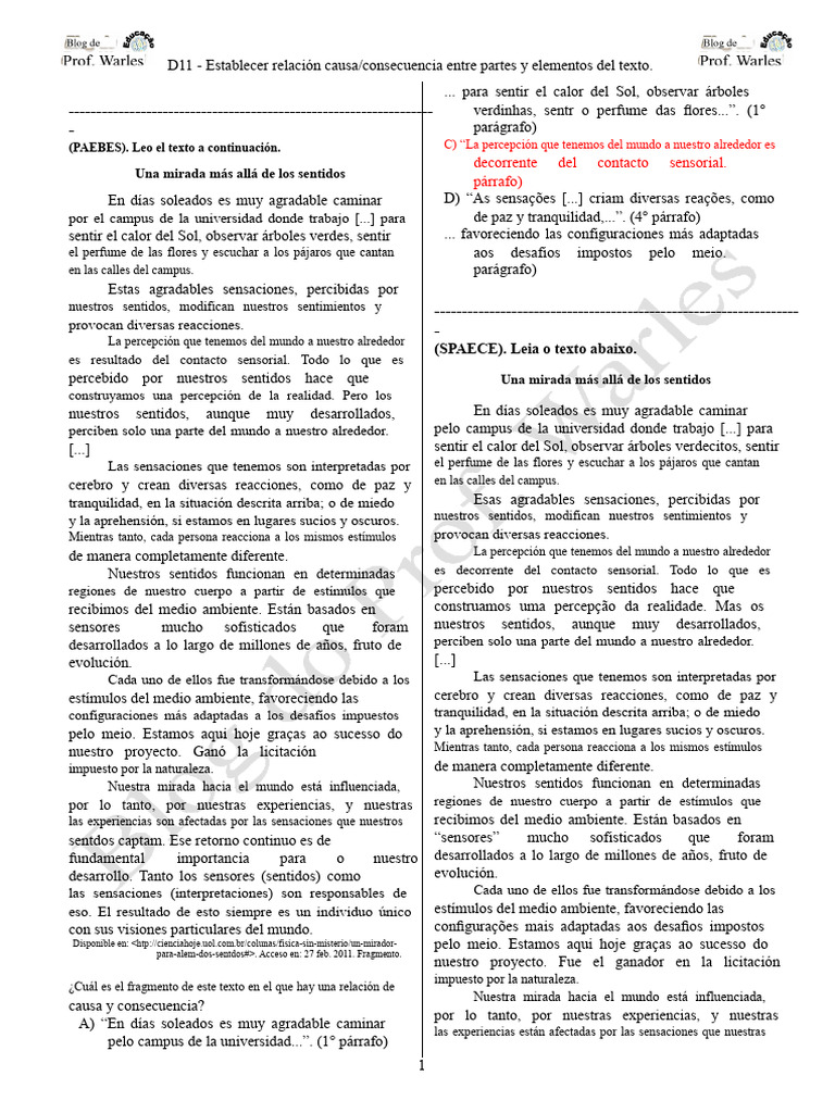 D11 (3 Serie - Enseñanza Media - L.P - BLOG Del Prof. Warles) | PDF ...