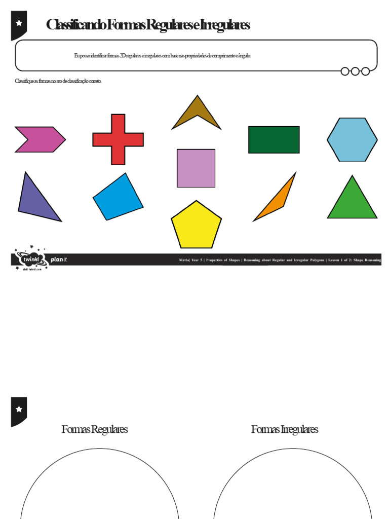 Classificação de Formas 2D Regulares e Irregulares | PDF | Geometria ...