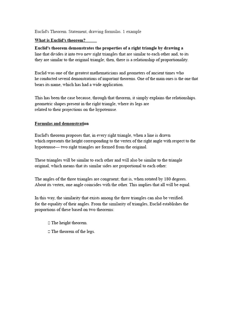 Euclid's theorem | PDF | Triangle | Geometric Shapes