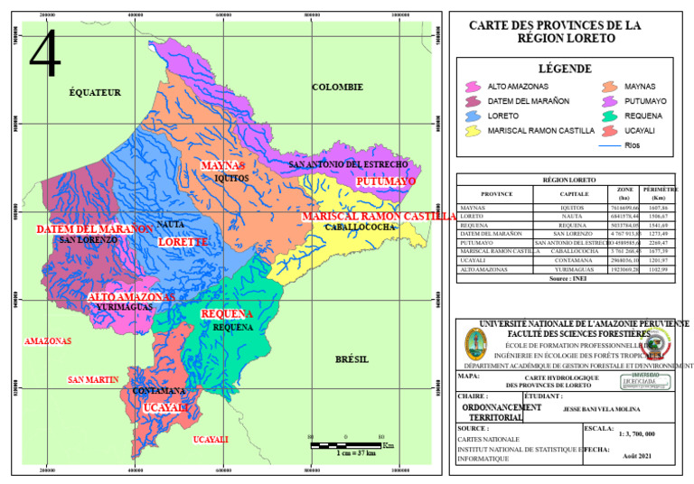 Carte des Provinces de Loreto, Pérou | PDF