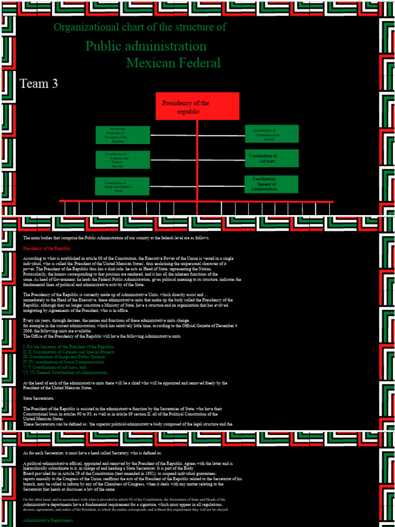 Mexican Federal Public Administration Chart | PDF | Secretary Of State ...