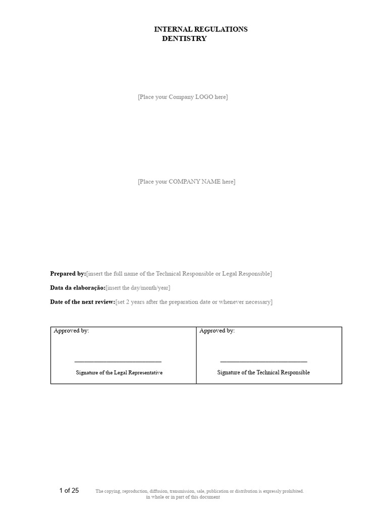Internal Regulations Dentistry | PDF | Dentistry | Hygiene