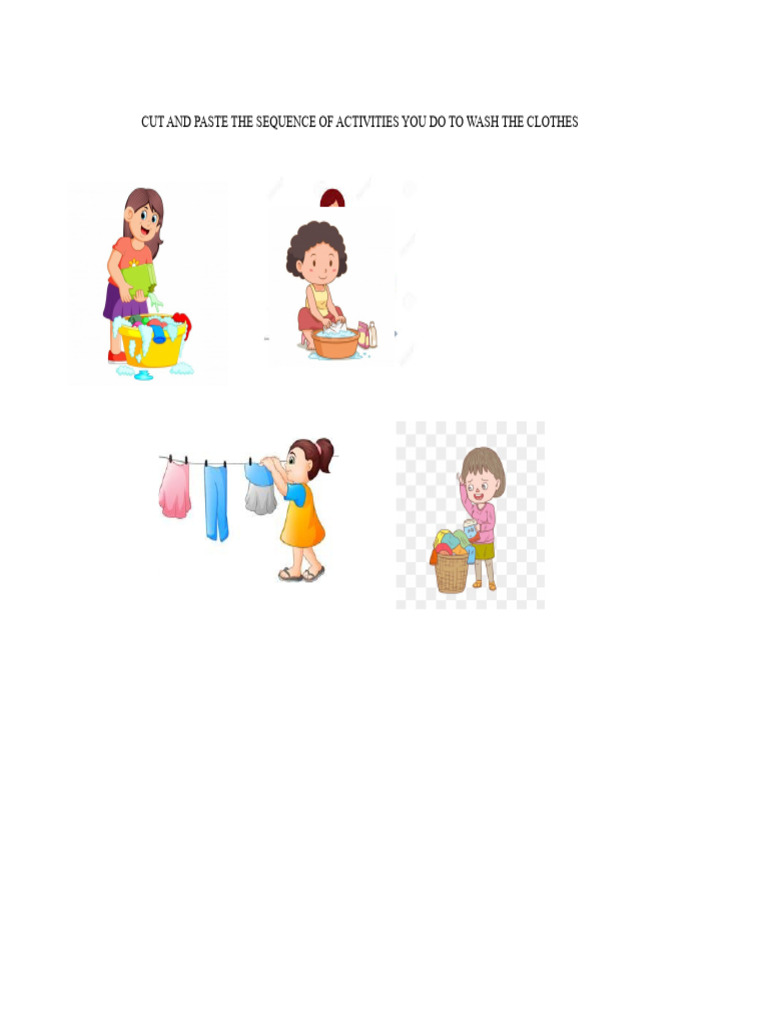 Organize the activities you do to wash clothes. | PDF