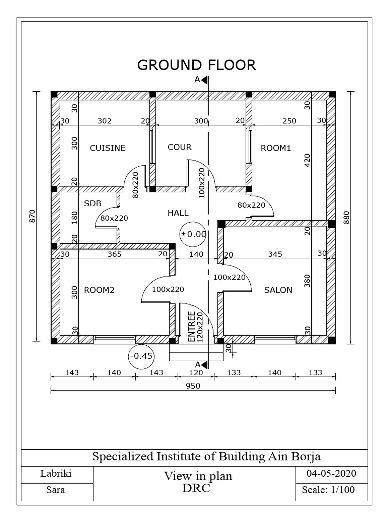 Drawing Ground Floor + Section + Facade | PDF