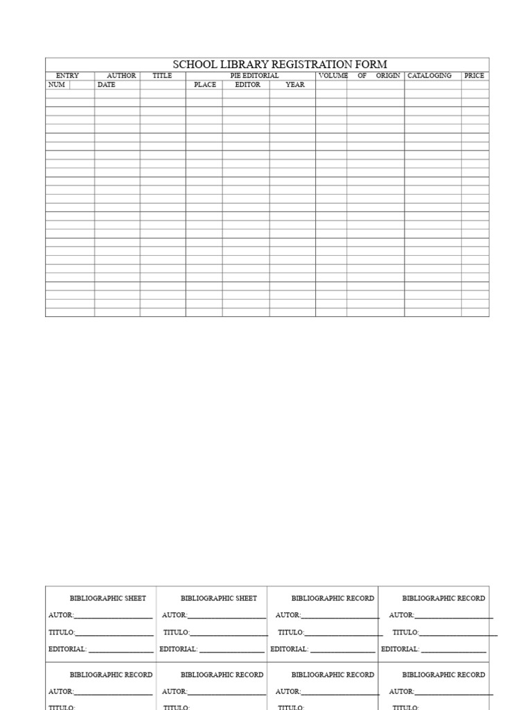 School Library Registration Form | PDF