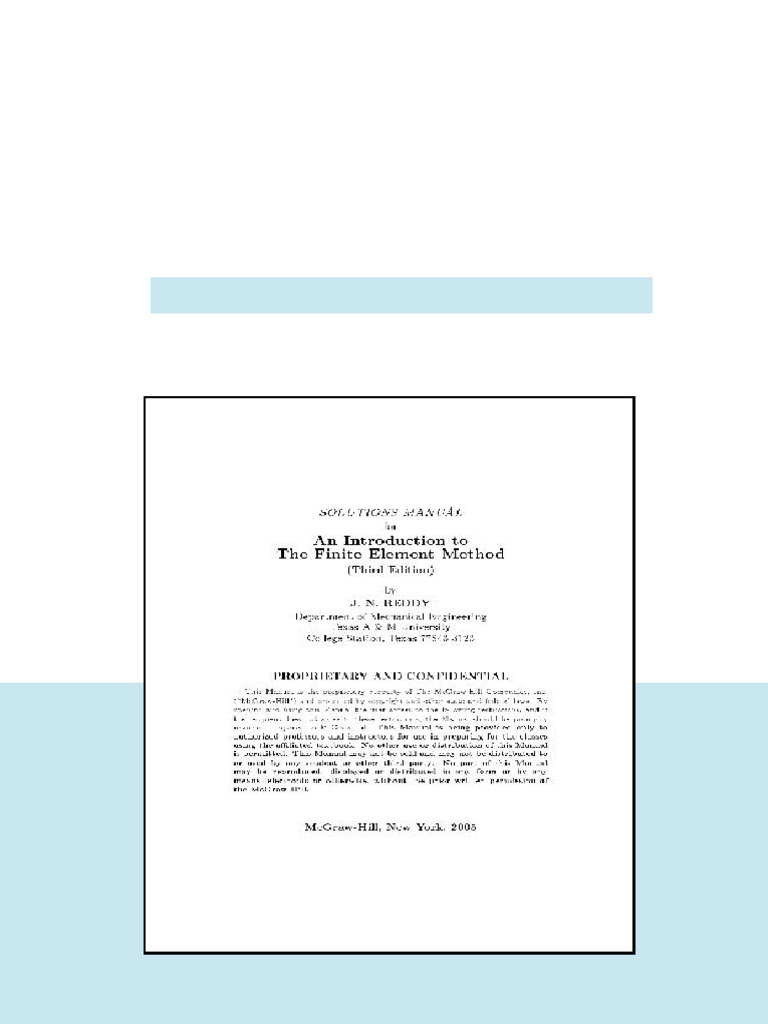 Solution Manual For Introduction To Finite Element Analysis 3ed Reddy ...
