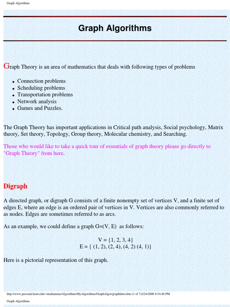 11graph Algorithms | Download Free PDF | Graph Theory | Vertex (Graph Theory)
