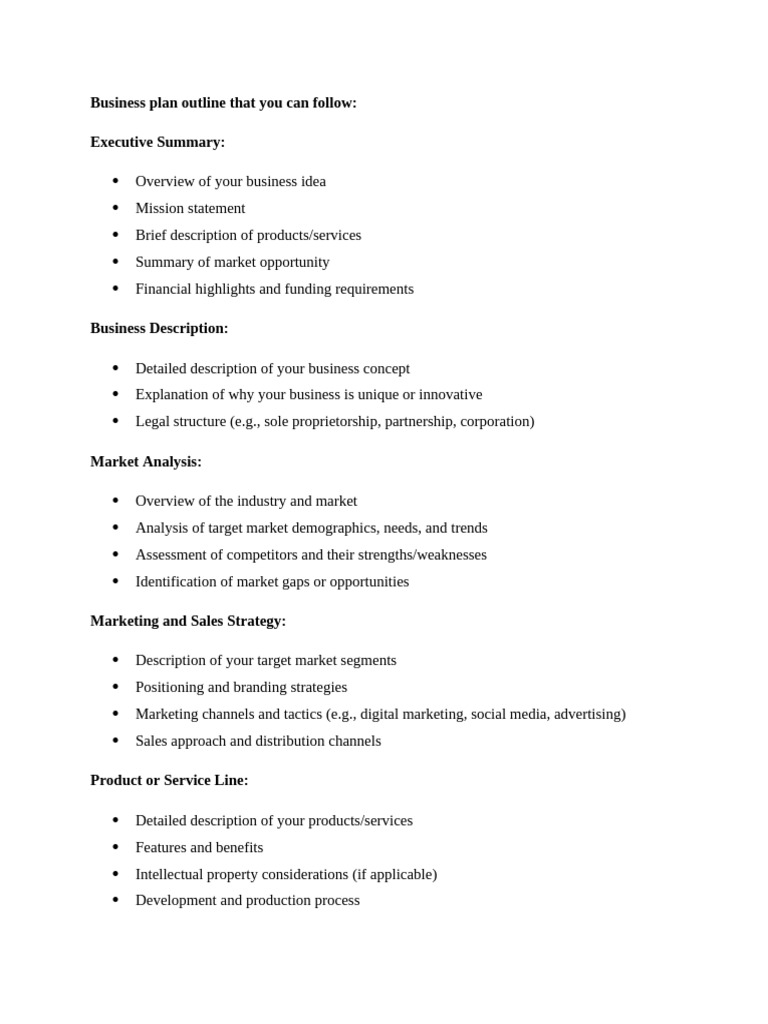 Comprehensive Business Plan Outline | PDF