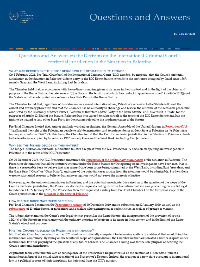 Questions and Answers on the Decision on the International Criminal ...