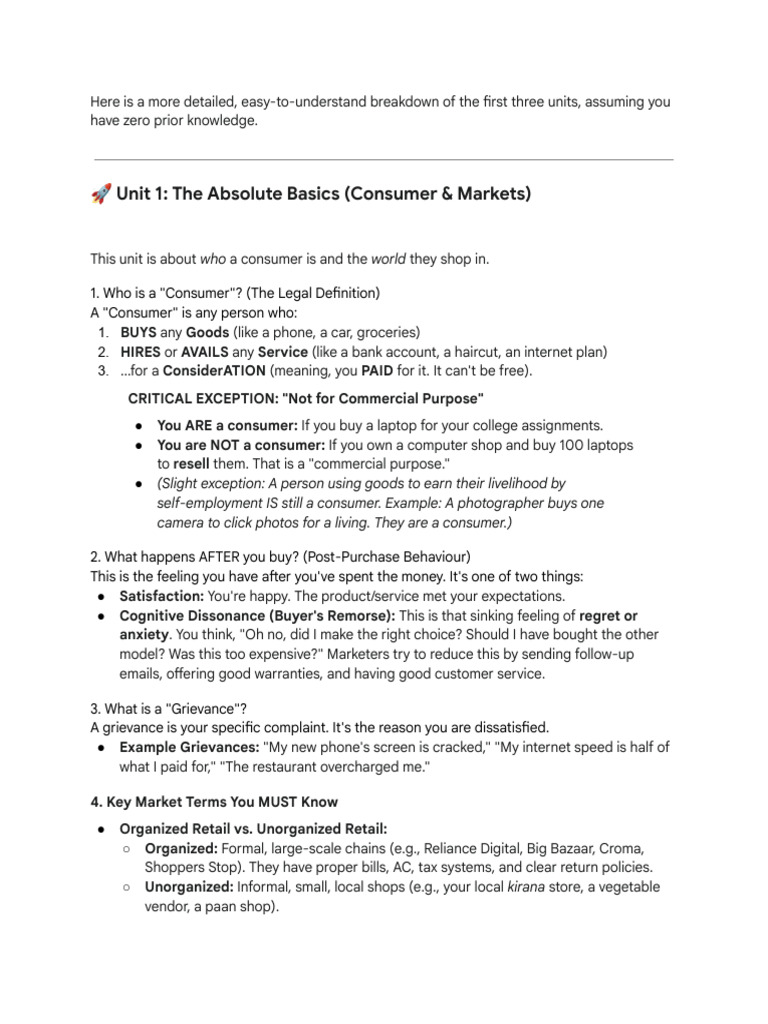Main Notes Consumer Affairs | PDF | Business