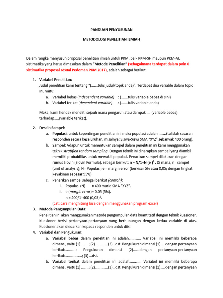 Metodologi Penelitian Ilmiah PKM | PDF