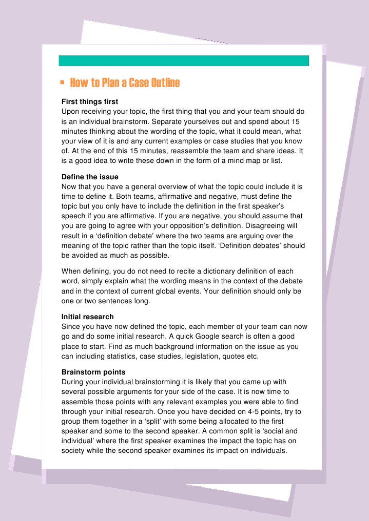 How To Plan A Case Outline | PDF | Definition | Brainstorming