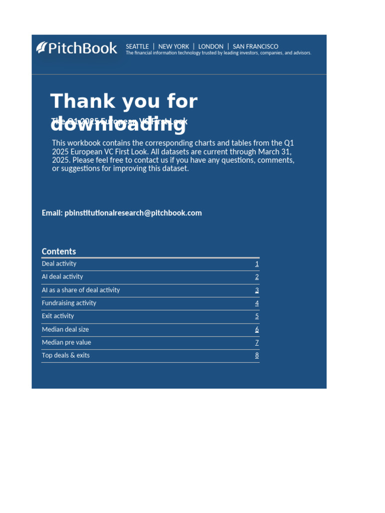 Q1 2025 European VC First Look 18878 | PDF