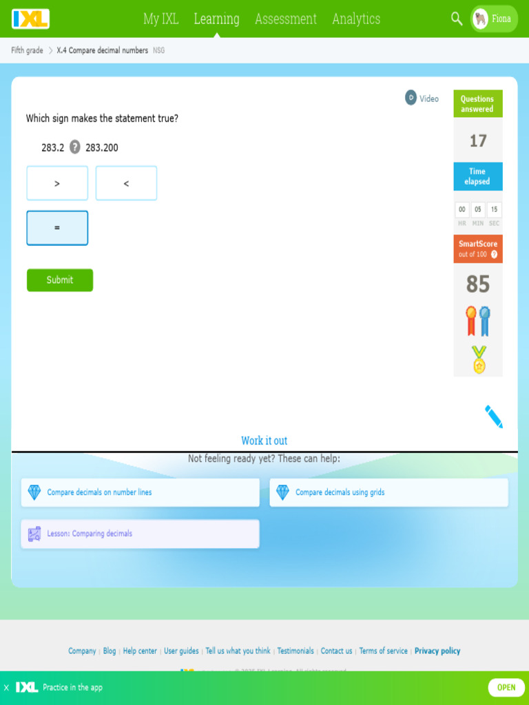 Comparing Decimals Practice for 5th Grade | PDF