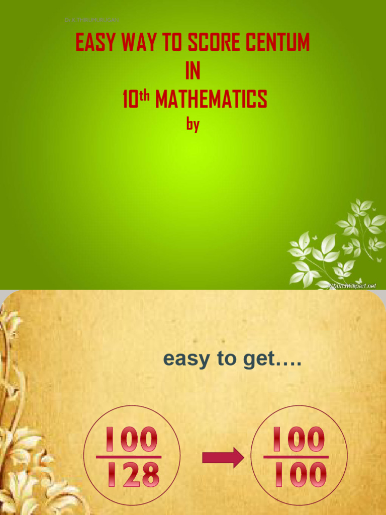 10th Maths How to Get centum | PDF | Triangle | Matrix (Mathematics)