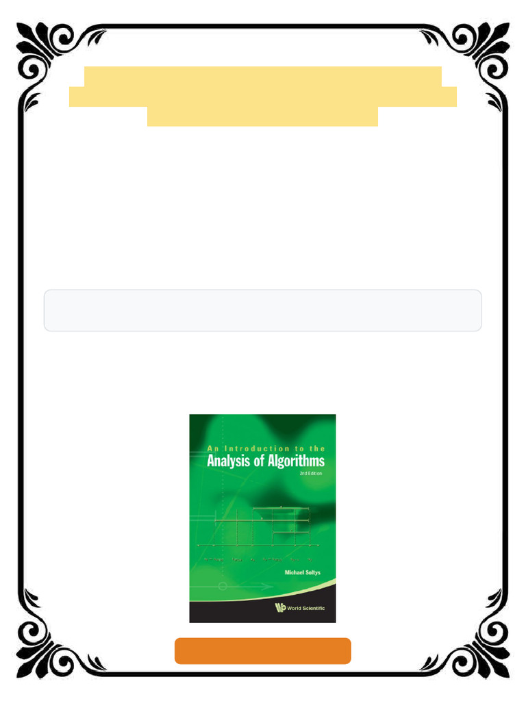 An Introduction to the Analysis of Algorithms 2nd Edition Michael ...