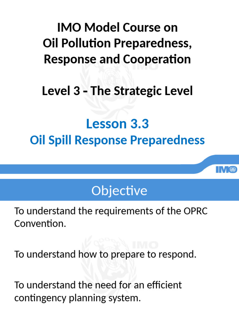 L.3.3 Oil Spill Response Preparedness | PDF | Oil Spill