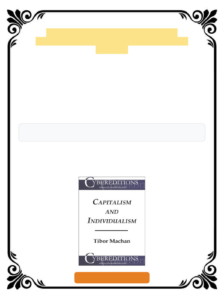 Capitalism and Individualism Tibor Machan ebook latest 2025 digital ...