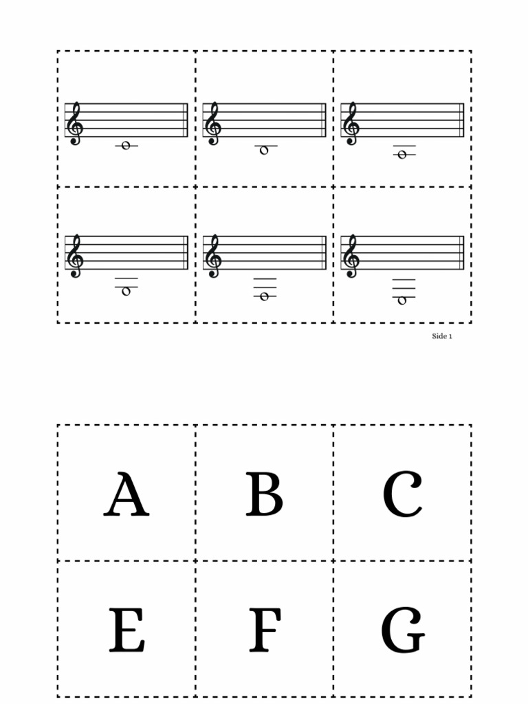 Treble Flash Cards - A4 | PDF