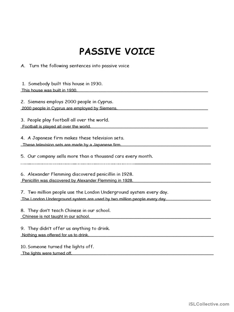 Passive Voice-Present Simple and Past Simple | PDF