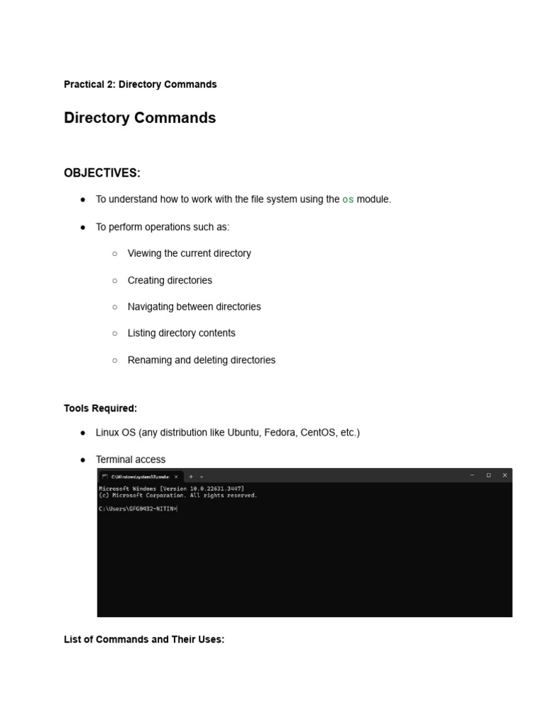 Essential Directory Commands in Linux | PDF | Computer File | Directory ...