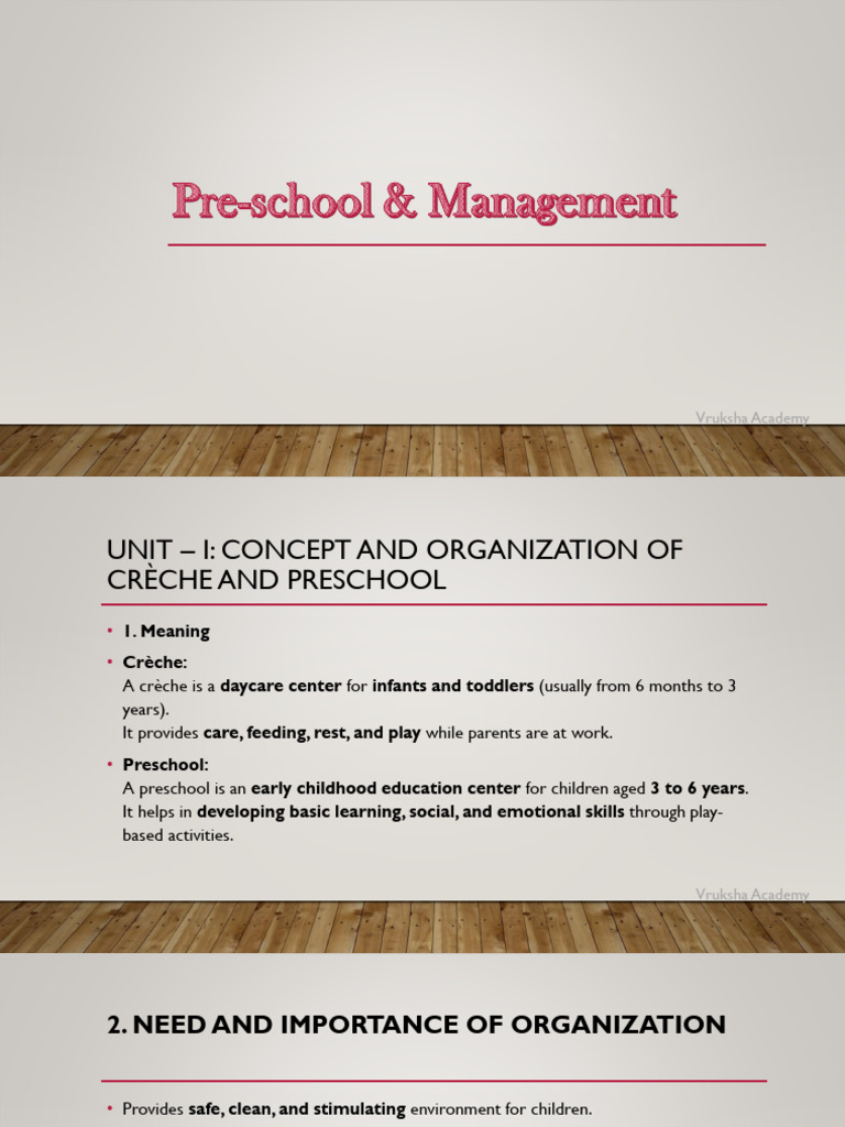 Crèche and Preschool Management Guide | PDF | Child Care | Preschool