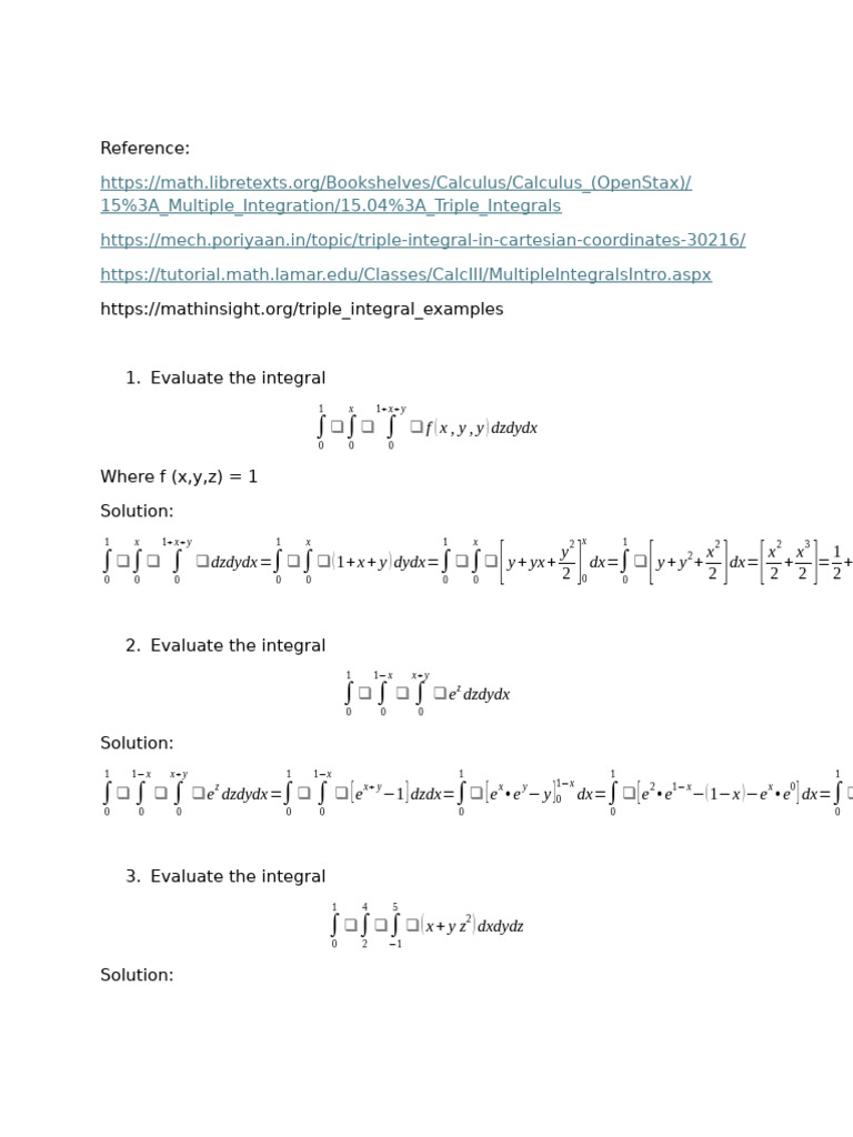 Calculus 3 Triple Integral | PDF | Chess Theory | Chess Openings