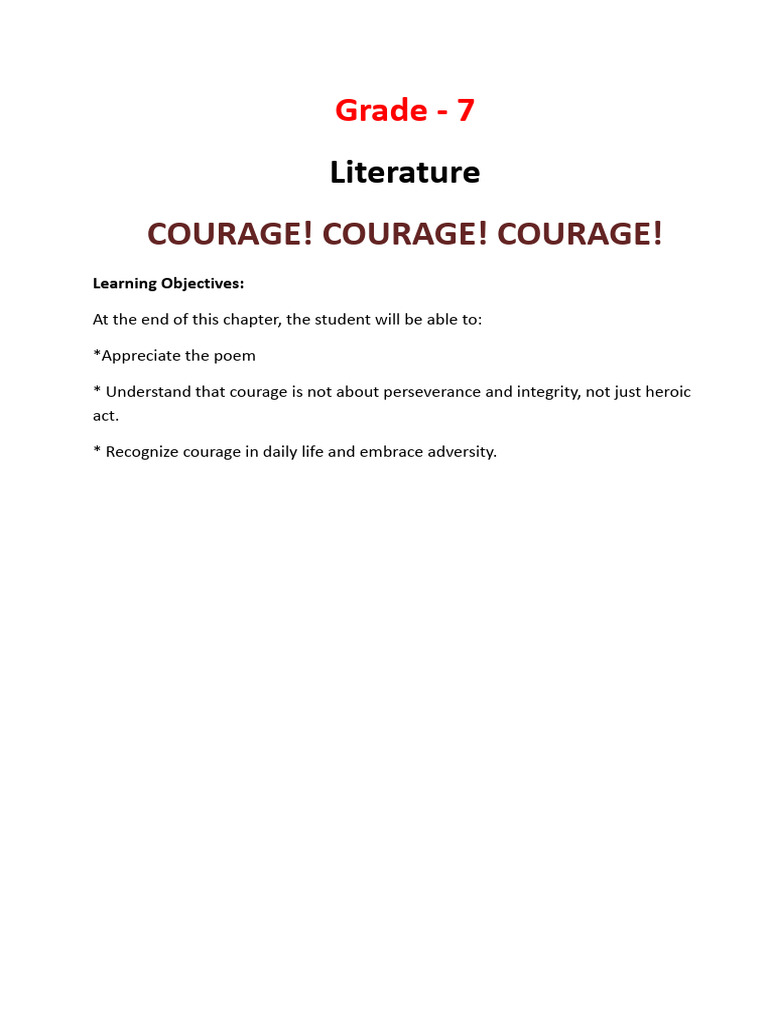 Understanding Courage in Literature | PDF | Courage | Cognition