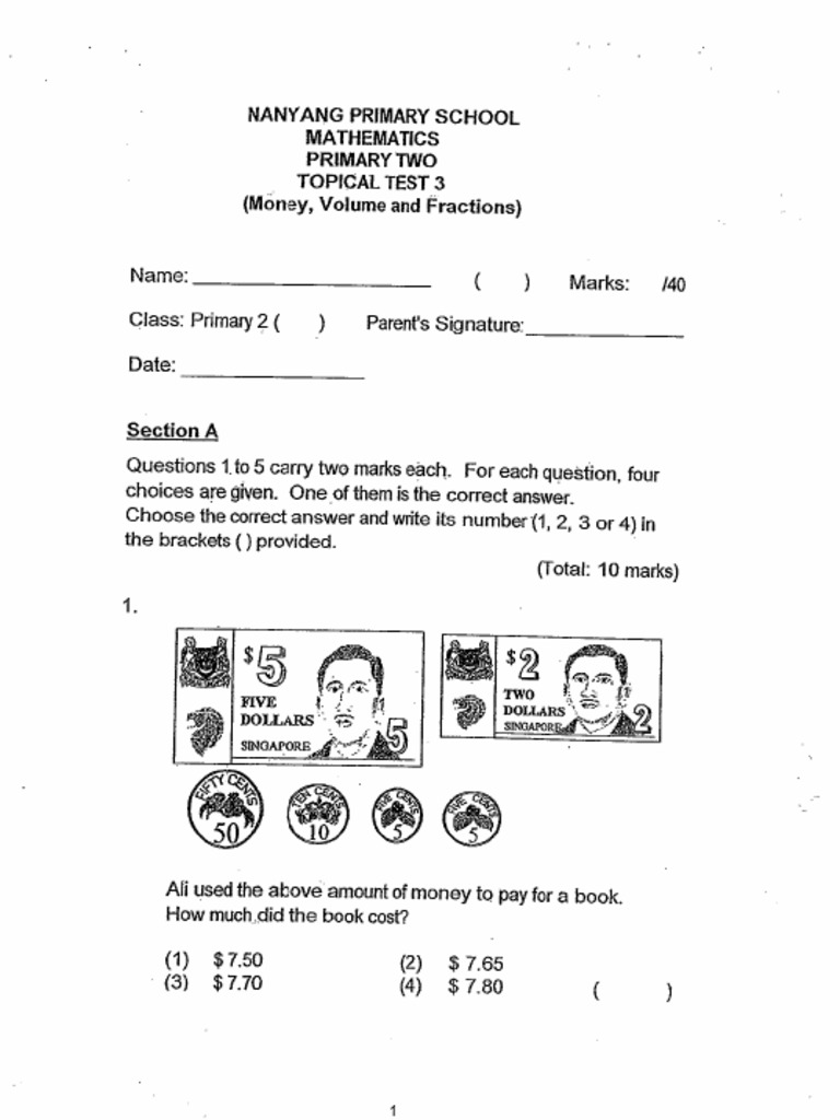 Java Samples P2 Maths Topical Test 3 2013 Nanyang | PDF